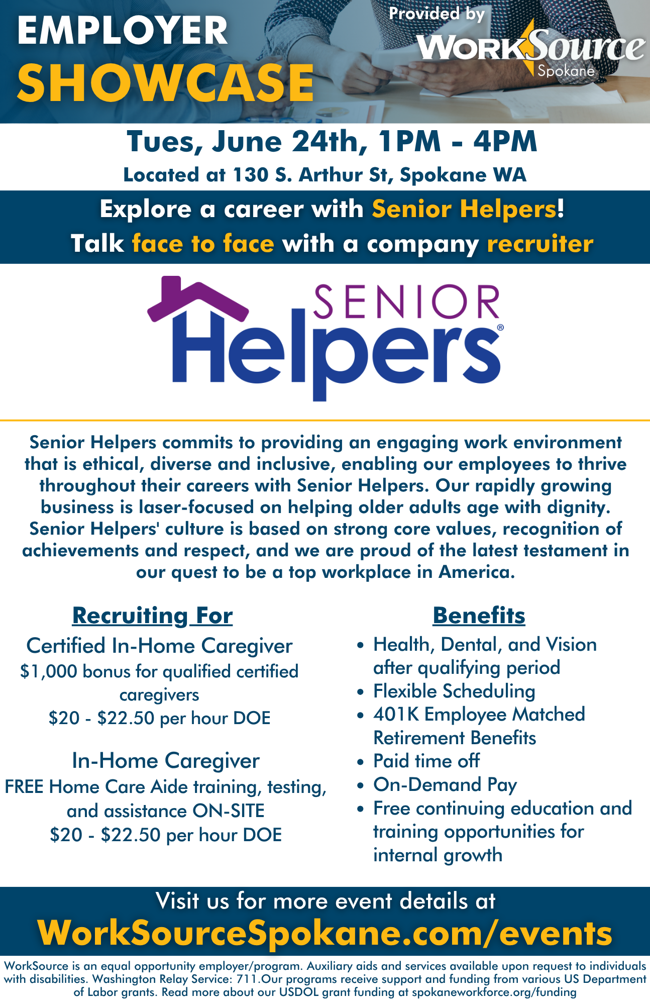 Employer Showcase: Senior Helpers – WorkSource Spokane