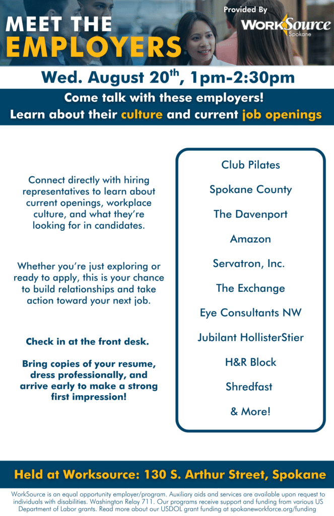 MEET THE EMPLOYERS – WorkSource Spokane